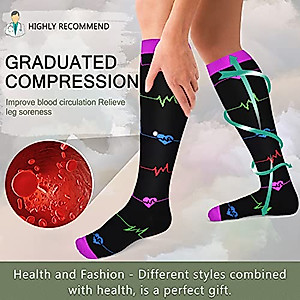 FuelMeFoot Compression Socks For Women Men - 20-30mmHg Best for Circulation,Running,Nurse, Hiking, Pregnancy,Sports,Travel