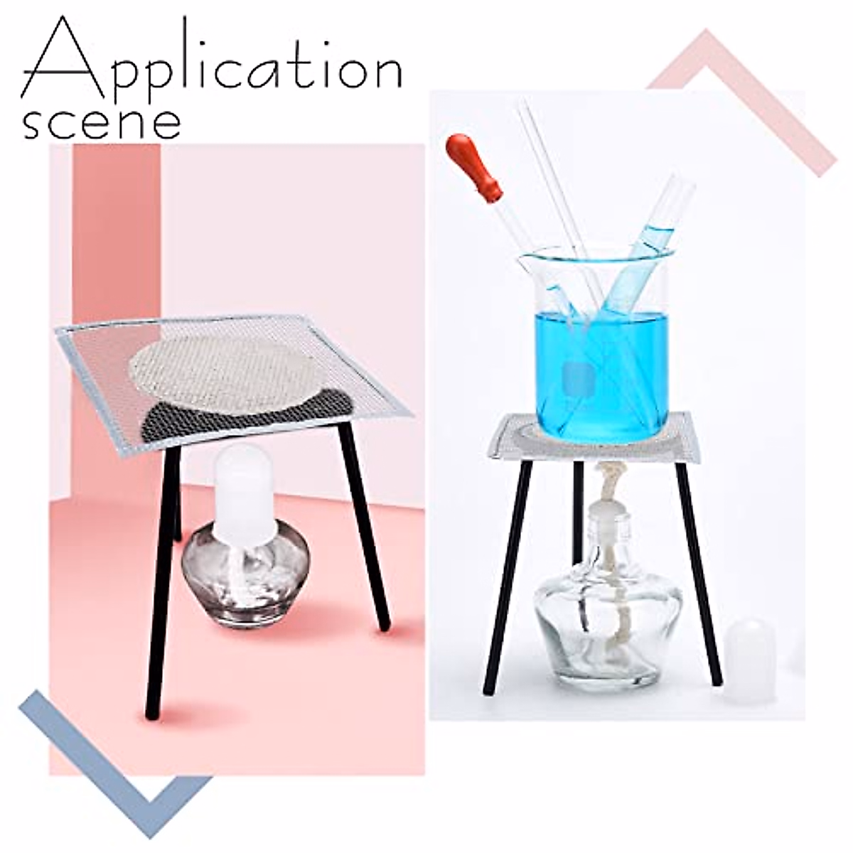 OLYCRAFT 20Pcs Wire Gauze Squares with Ceramic Center Uniform Heating Gasket Asbestos Free Square Wire Gauze 4.9 Inch X 4.9Inch