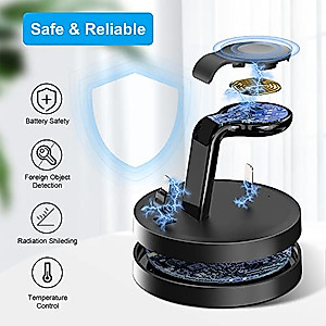 Wireless Charging Station, ORIEMAC 3 in 1 Wireless Charger for Multiple Devices Apple Watch AirPods Series, Cell Phone Wireless Charger Charging Stand Dock Pad for iPhone 14/13/12/Pro/Max/Plus