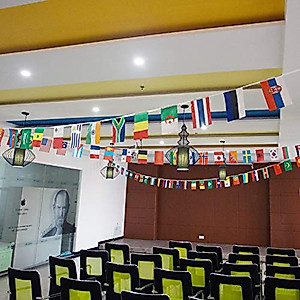 AMAPON 200 Countries Flags,164 Feet World Flags,Decorations International Flags,World Party Decoration,World Cup Olympics Flags,String Flags,Bunting Banner Bar-Sports Clubs-Grand Opening