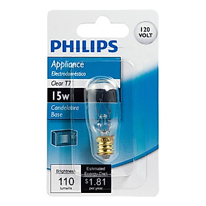 Philips 416123 Clear Appliance 15-Watt T7 Candelabra Base Light Bulb