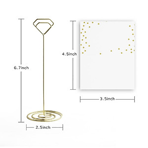 Wettin 12Pcs Unique Table Number Holders with 14Pcs Place Cards, Place Card Holder, Table Card Holder, Table Number Stands, Picture Clips Name Card Photo Holder for Wedding Birthday Party Baby Shower