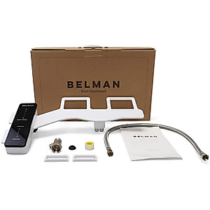 BELMAN Classic Bidet Toilet Attachment - Modern & Slim - Fresh Clean Water Sprayer - Self Cleaning Dual Wash Nozzles - Adjustable Water Pressure - Non-Electric Quick Installation - Black