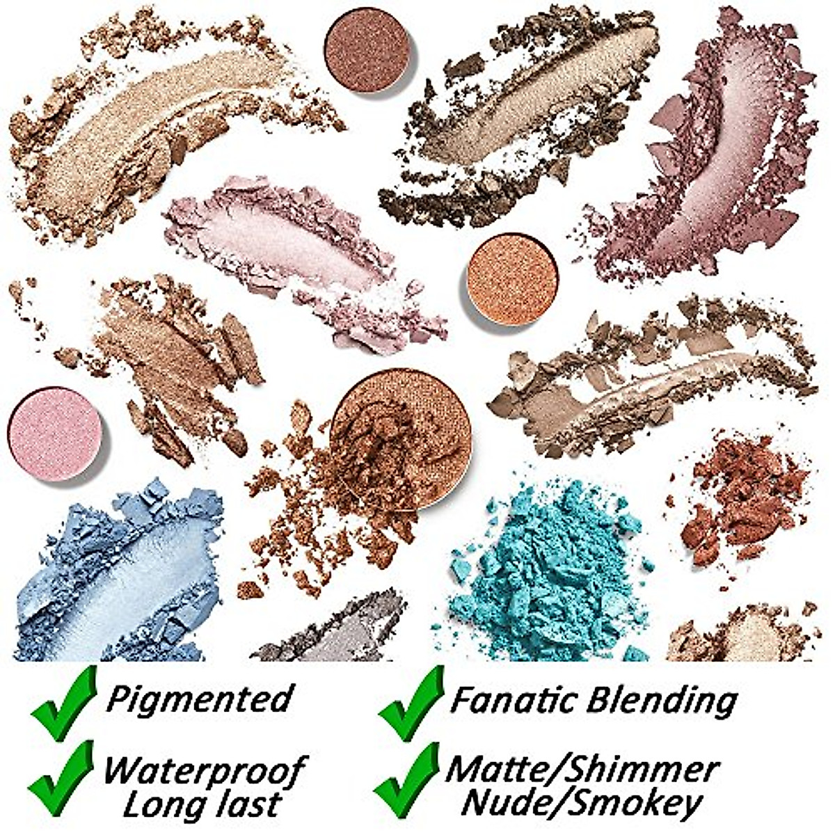 35 Colors Eyeshadow Palette with 7Pcs Makeup Brushes Set, All in One Makeup Kit Matte Shimmer Pigmented Eye Shadow Pallete Waterproof Powder Natural Nude Naked Smokey