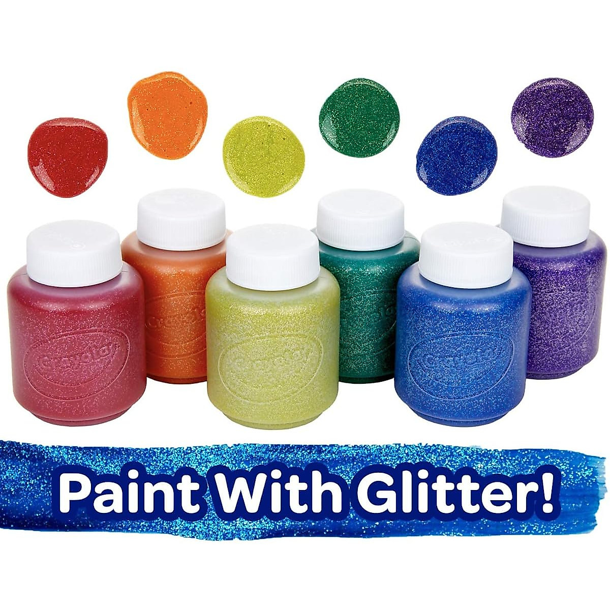 Crayola Washable Kids Paint Set (12ct), Classic and Glitter Paint for Kids, Arts & Crafts Supplies, Toddler Painting Kit, 3+ [Amazon Exclusive]