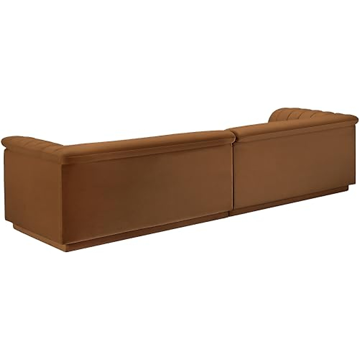 Meridian Furniture 194Saddle-S119 Cascade Collection Modern | Contemporary Modular Sofa with Soft Saddle Velvet Fabric, Deep Channel Tufting, Curved Arms, 118" W x 35" D x 28" H, Saddle