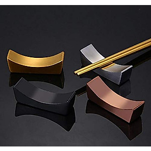 MBBITL Black Brushed Chopsticks Rests Holders Stainless Steel For Holding Spoon Forks Pack of 5