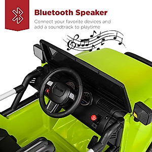 Best Choice Products Kids 12V Ride On Truck, Battery Powered Toy Car w/Spring Suspension, Remote Control, 3 Speeds, LED Lights, Bluetooth - Green