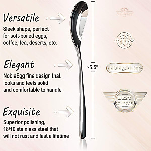NobleEgg Egg Cups and Spoons Set for Soft Boiled Eggs | Bundle of 2 sets with Egg Topper Cutter (May ship separately)