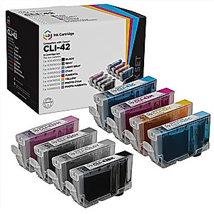 LD Compatible Ink Cartridge Replacement for Canon CLI-42 (Black, Cyan, Magenta, Yellow, Photo Cyan, Photo Magenta, Gray, Light Gray, 8-Pack)