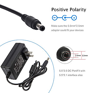 12V 2.5A Power Adapter - COOLM AC 100-240V to DC 12V 2500mA Power Supply Transformer Charger 12V/2.5A for 12V Analog DVR NVR HVR CCTV Security Camera/RGB LED Strip Lights