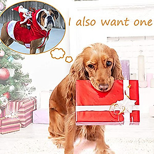 Christmas Dog Clothes Santa Dog Costume Christmas Pet Clothes Santa Claus Riding on Dog with Reindeer Party Dressing up Clothing Bulldog for Small Medium Large Dogs Cats (Large)