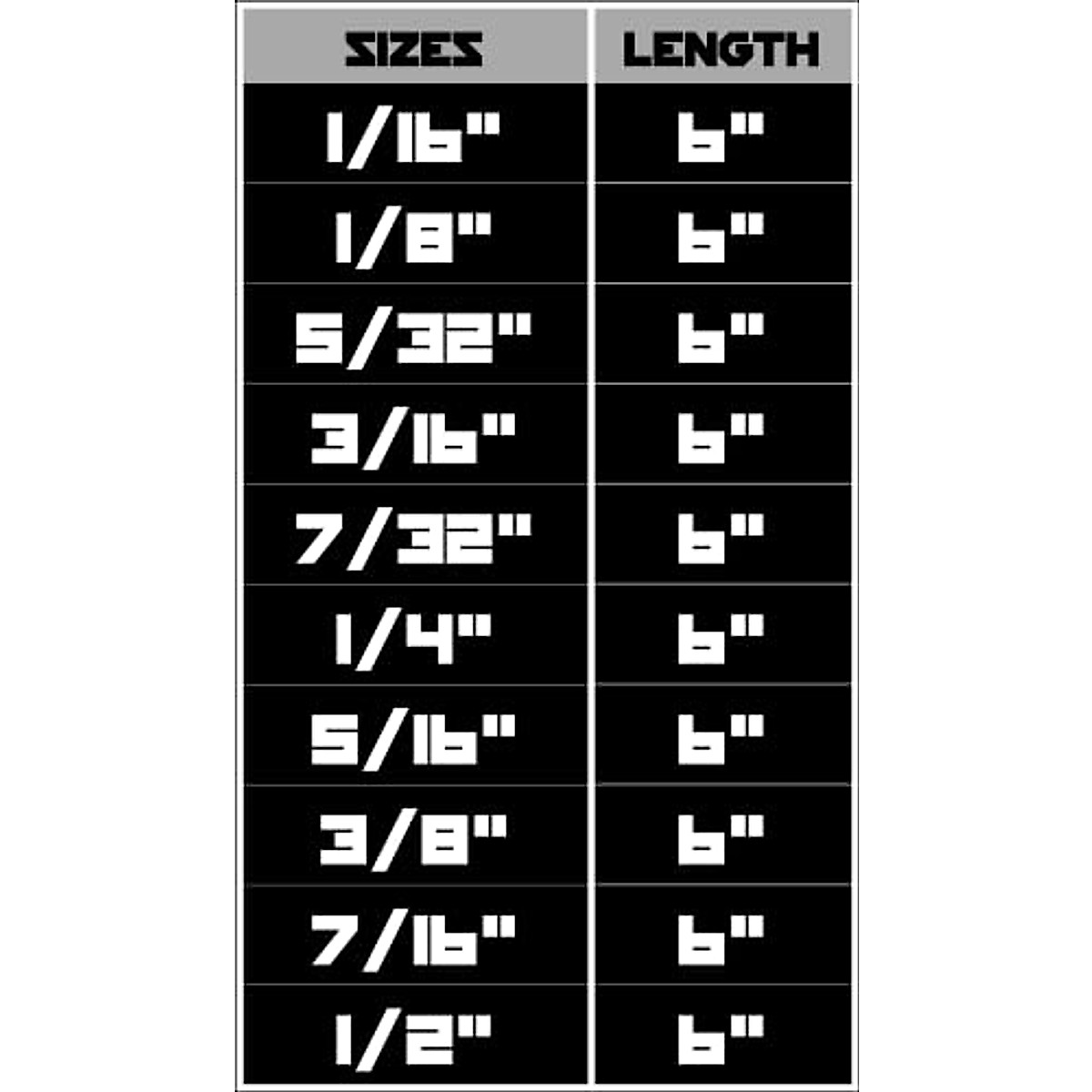 Extra Long Allen Wrench Hex Bit Socket Set (10 Pack) - Long 6" Hex Bit in 3/8" Drive Sizes: 1/16", 1/8", 5/32", 3/16", 7/32", 1/4", 5/16", 3/8", 7/16", 1/2"