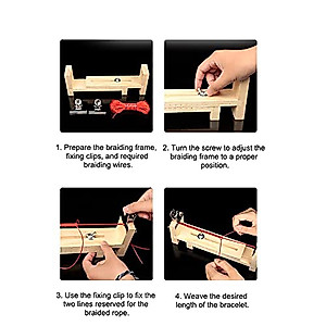 Wooden Jig Bracelet Maker, Wood Bracelet Jig,Wristband Maker Kit with 2 Clips,DIY Hand Knitting Bracelet Jig,Bracelet Making Kit (Fixture only)