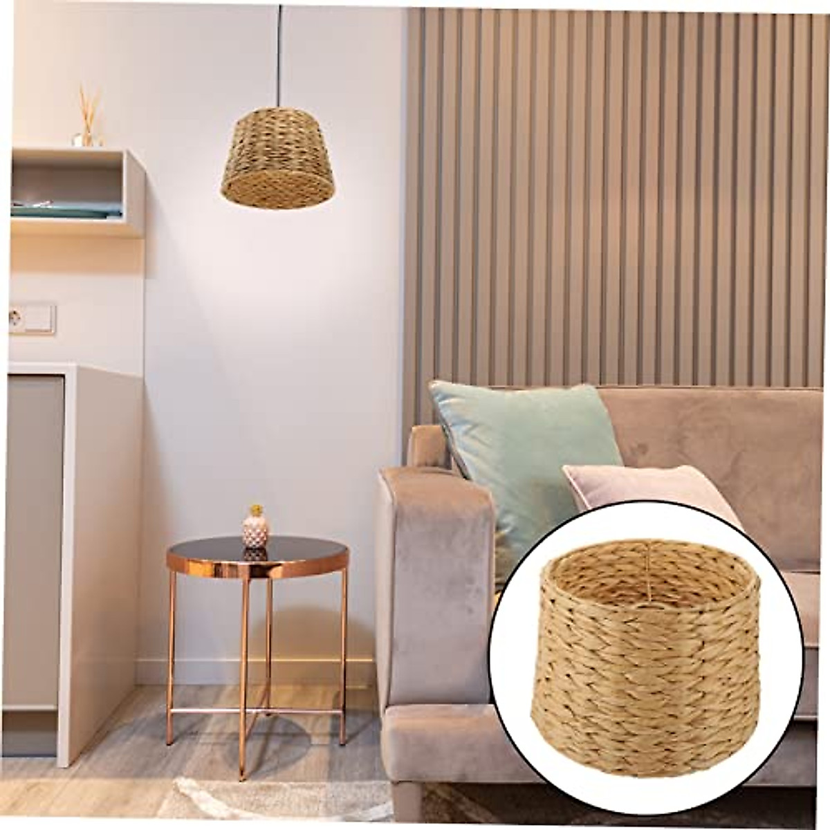 DELURA Woven Lampshade Lampshades for Floor Lamps Vintage Lantern Rustic Pendant Lighting Lamp Replacement Shade Hanging Lights Lampshades Rustic Lamp Shade Country Lamp Shades to Weave/653