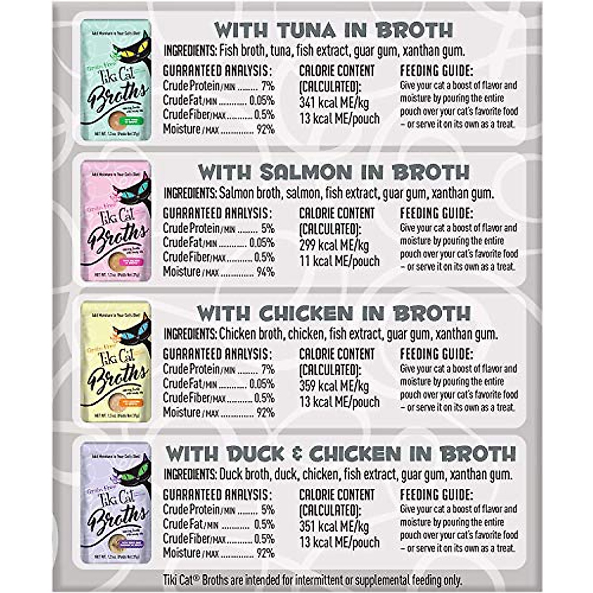 (2 Boxes) Tiki Cat Savory Broth, Grain Free Lickable Wet Food Treat, Add Moisture & Boost Flavor, 24 Pouches with 10ct pet Wipes