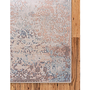 Unique Loom Mystic Collection Area Rug - Seine (8'x 10' Rectangle, Brick Red/ Blue)