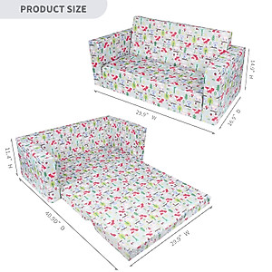 babimoni Kids Chairs for Toddler, 2 in 1 Foldable Toddler Couch, Convertible Foam and Floor Cushion for Boys and Girls, Zoo