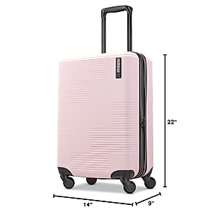 American Tourister Stratum XLT Expandable Hardside Luggage with Spinner Wheels, Pink Blush, Carry-On 21-Inch