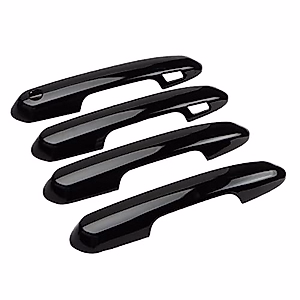 DLOVEG Car Door Handle Cover Compatible for 2019- 2021 2022 2023 Toyota Rav4 Accessories for Highlander 2023 2022 2021 2020 Handle Protectors with Smart Keyless Holes (Glossy Black)