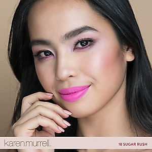 Karen Murrell Natural Lipstick - #18 Sugar Rush - Cream Finish, Bubble Gum Pink Color - Moisturizes & Hydrates Lips - Paraben & Cruelty Free
