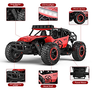 SZJJX Remote Control Car for Boys Girls, 20+ Km/h High Speed RC Trucks Car, 1:14 Scale Fast All Terrains Off Road Monster Crawler Vehicle Toy with Headlights 2 Batteries for Adults Kids 40 Min Play