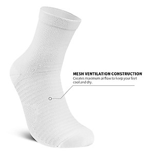 Compression Running Ankle Socks for Men and Women (6 Pairs), Quarter Athletic Socks for Running, Cycling, Golf, Work