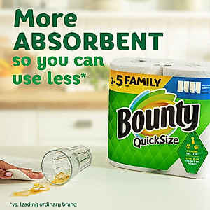 Bounty Quick-Size Paper Towels, White, 12 Family Rolls = 30 Regular Rolls (Packaging May Vary)