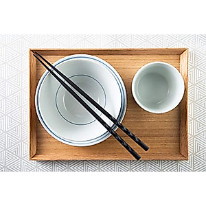 Mintrico Reusable Chopsticks Luxury Japanese Style 5 Pair Set Dishwasher Safe (Wave)