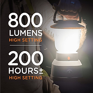 Eco Survivor EcoSurvivor LED Camping Lantern, Emergency Lantern, Battery Powered, 800 Lumens, 200 Hour Run Time, Gray, Ideal for Hiking, Outdoors, Emergency, Hurricane and Storm, 39616