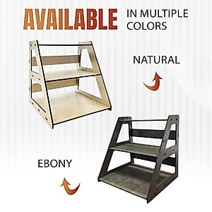 Torched 3-Tier Retail Table Display Stand with Shelves for Products - Portable | 3 Step Riser Display Rack for Retail Table Top, Counter Top, Craft Shows, Farmers Market | Showcase Display for Jewelry