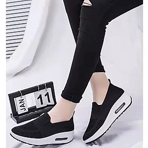 Bridge Cutters Women's Orthopedic Slope Heel Shoes Platform Shoes Orthopedic Road Walking Shoes Skate Shoes Sports Sandals mesh Flat Shoes Sports Outdoor Shoes Black 38