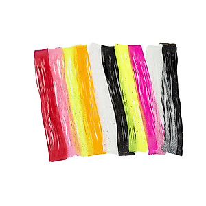 20Pc 10Colours Fishing Jig Lures Mixed Colors DIY Silicone Whole Sheet Skirts for Jig Lures Regular Skirt Colours with Fly Tying Material Free Rubber Band CMB5#