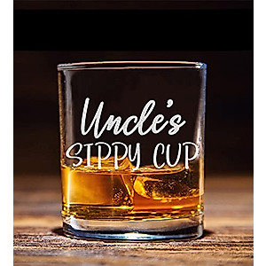 NeeNoNex Uncle's Sippy Cup Whiskey Glass - Funny Birthday Gift for Uncle