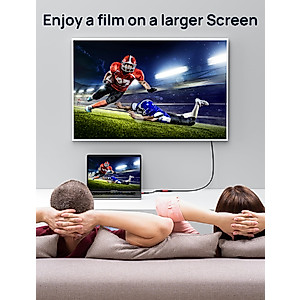 JSAUX USB C to HDMI Adapter, 4K USB Type-C to HDMI Female Adapter [Thunderbolt 3 Compatible] for iPhone 15 Pro Max/15 Plus, MacBook Pro/Air, Surface, Samsung Galaxy S21 S20 Ultra, Dell XPS 15 -Red