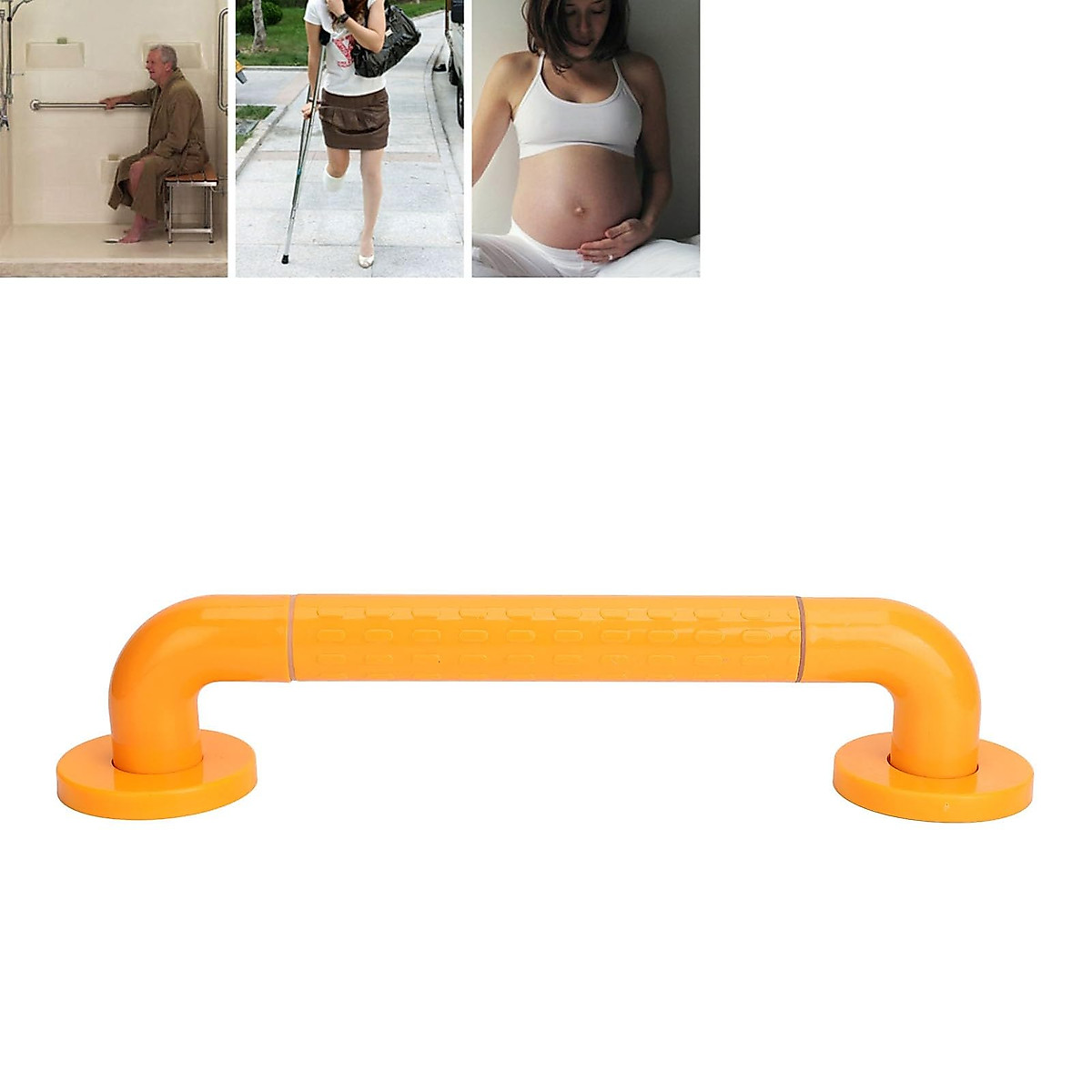 Bathroom Grab Bar, Shower Grab Bar, Bathroom Anti Slip Shower Handle Safety Handrail for Elderly People Handicap, for Bathtub Toilet Bathroom Kitchen Stairway Handrail (Yellow)