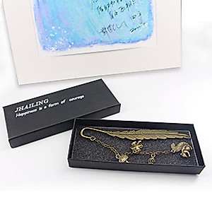 JHAILING Bookmarks for Women Leaf Metal Book Lovers Beautiful Unique Personalized Squirrel Bookmark with Gift Box for Adults for Teachers Man Kids Reader School Office Gifts