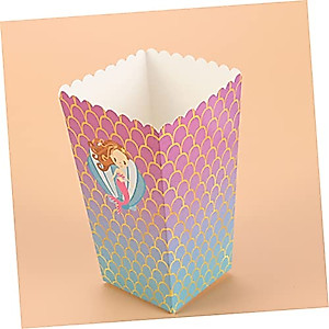 Popcorn Carton 72 Pcs Popcorn Boxes Mermaid Popcorn Boxes Party Candy Cartons Cartoon Gift Box Scalloped Favor Box Popcorn Box Cardboard Popcorn