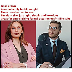 Small Crown Brooch pins for women fashion Rhinestone Gold Silver Crown Brooch for men (12PCS silver)