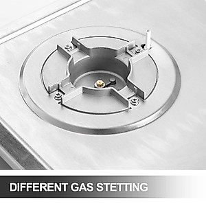 24″x20″ Built in Gas Cooktop 4 Burners Stainless Steel Stove with NG/LPG Conversion Kit Thermocouple Protection and Easy to Clean (20Wx24L)