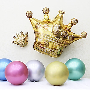 NC 6Pcs Gold Crown Foil Balloons Party Decorations.Birthday Party&Wedding &Bridal Shower Supplies