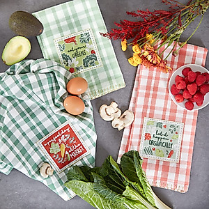 DII Farmer's Market Collection Machine Washable, Reusable Kitchen, Dishtowel Set, 18x28 Set, Plaid Patch, 3 Piece