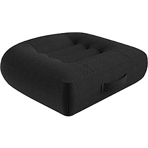 WSGJHB Car Booster Seat Cushion Posture Cushion Portable Breathable Mesh, Effectively Increase The Field of View by 12cm/ 4.7in, Ideal for Office, Home, Angle Lift Seat Cushions,Black
