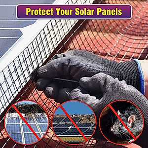MAPORCH Solar Panel Critter Guard - PVC Coated Galvanized Steel Mesh (6" x50FT, 1/2" x1/2") for Rodent & Bird Protection, Easy-to-Install Solution
