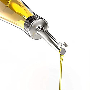 4 Pcs Oil Spout Liquor Pourers Bottle Spout Speed Pourer Olive Oil and Vinegar Stopper Spout for About 3/4" Bottle Mouth, with Flip Top