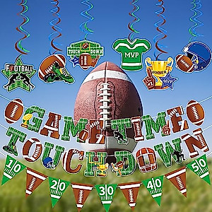 Superbowl Party Decorations 2023 Football Game Time Touch Down Banner Football Party Decorations Sports Party Decorations Super Bowl Football Party Supplies