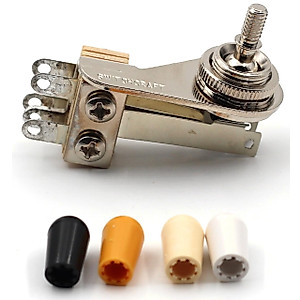 Switchcraft 3-Way Right Angle"L-Type" Toggle Switch w/Genuine Switchcraft Tip - Black, White, Cream or Amber - for Electric Guitar (Cream Tip)