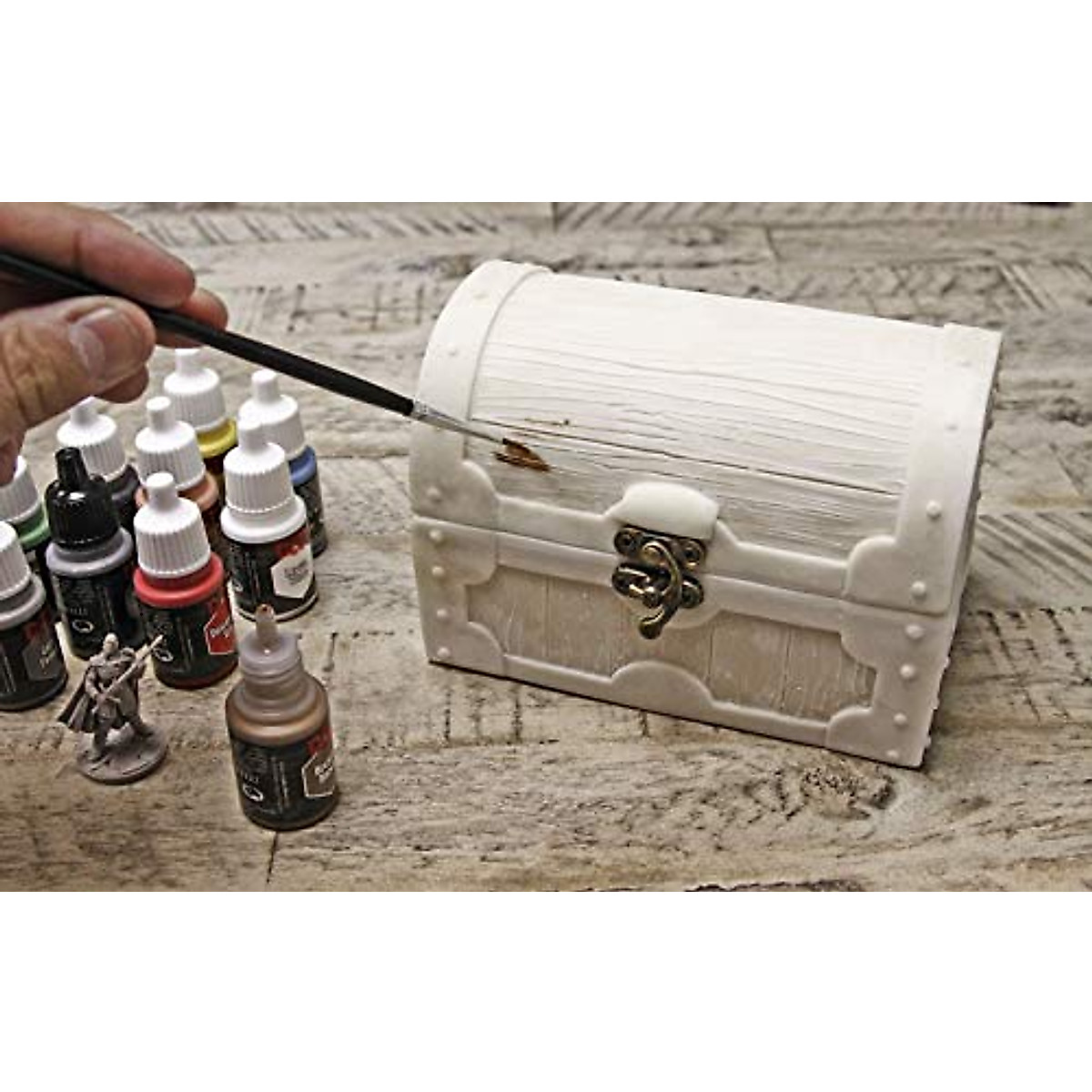 Forged Dice Co. Mimic Chest Dice Storage Box - Holds up to 5 Sets of Polyhedral Dice or 35 Dice - Compatible with Dungeons & Dragons