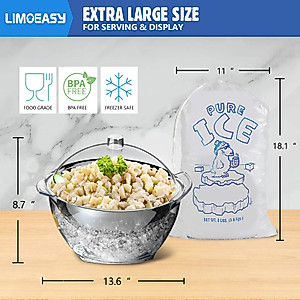 LIMOEASY Iced Salad Bowl, 4.5 Qt Large Chilled Serving Bowl with Lid for Parties, Ice Bowls to Keep Veggie, Fruit, Potato, Pasta Cold, Unique Gift for Women