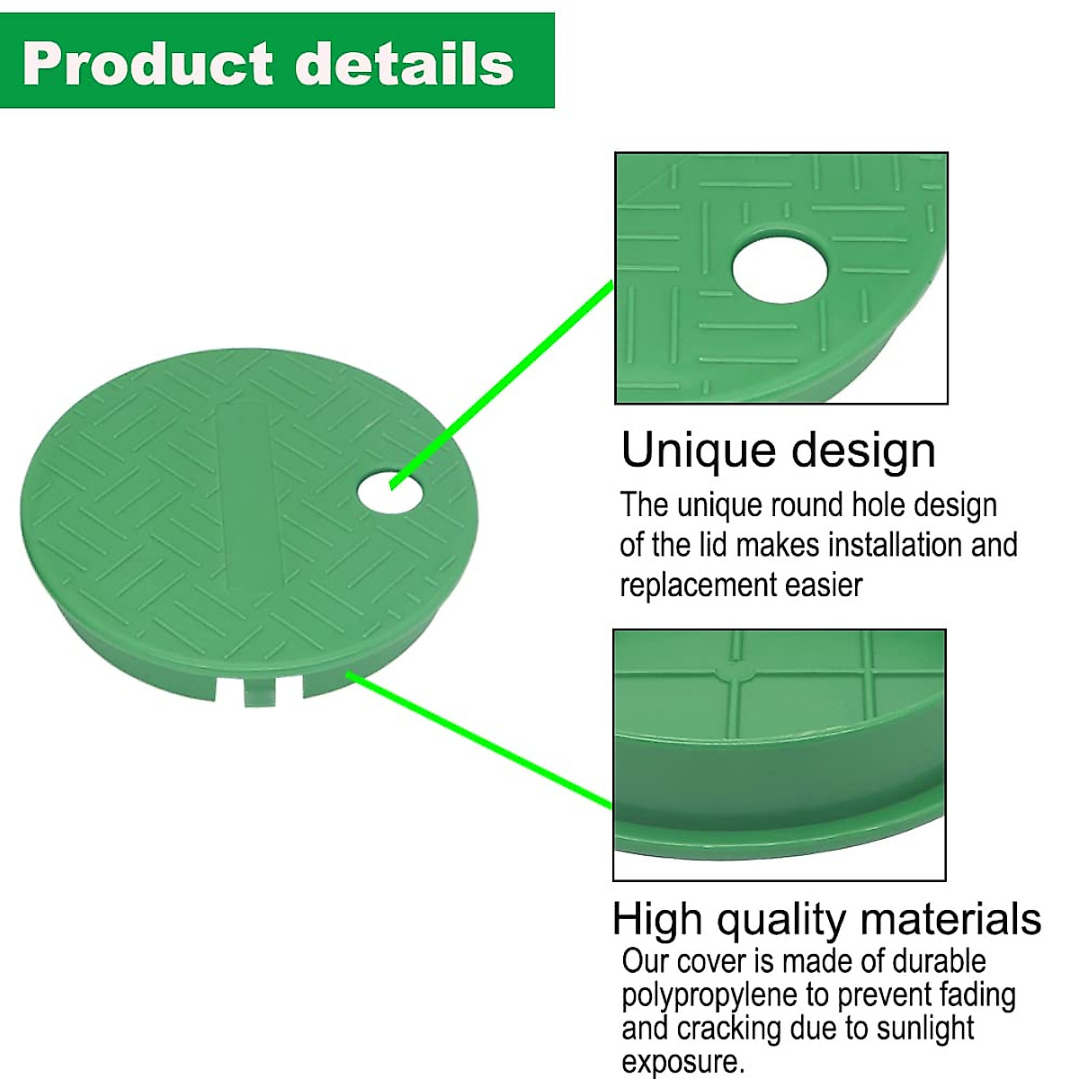 Bandelt Sprinkler Valve Box Cover Lid for Automatic Irrigation Water System Lawn, Yard, Outside ID 5.5" OD 6"-2 Pack